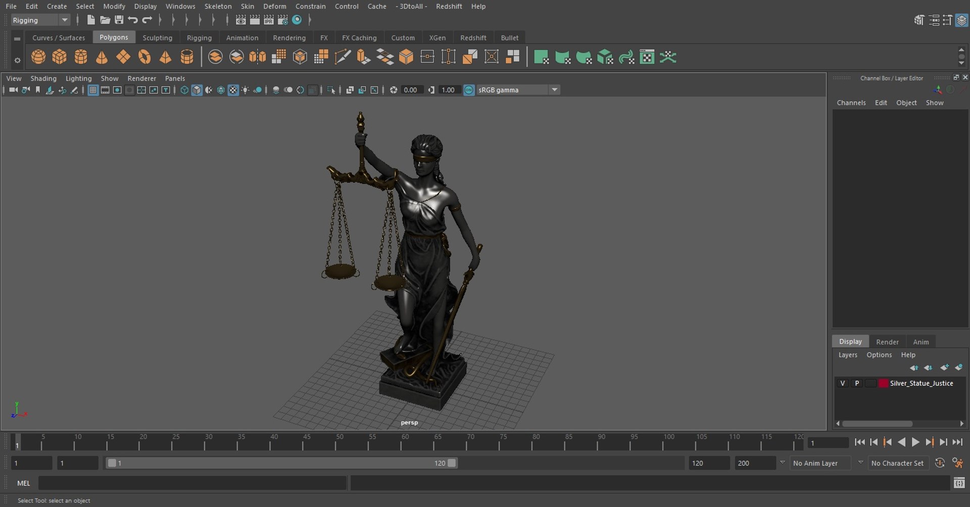Silver Statue Justice 3D Model - TurboSquid 1974431