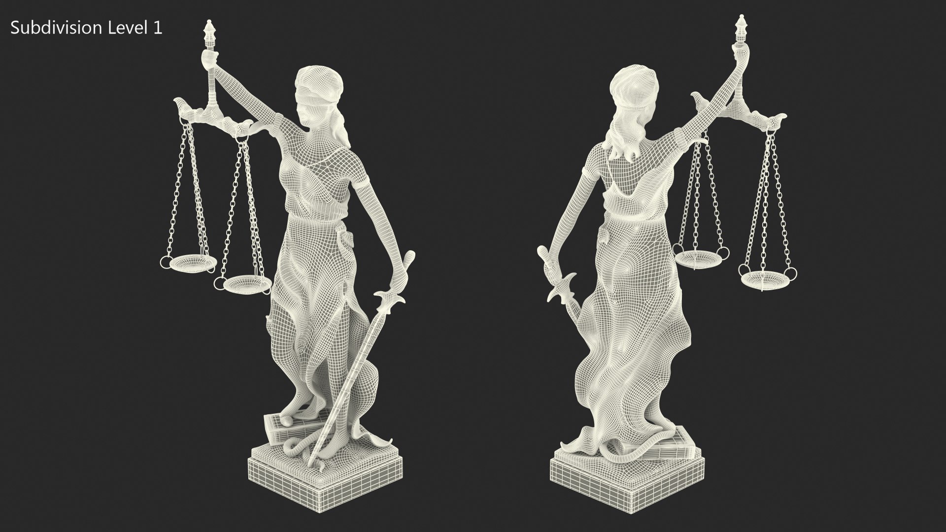 Silver Statue Justice 3D Model - TurboSquid 1974431