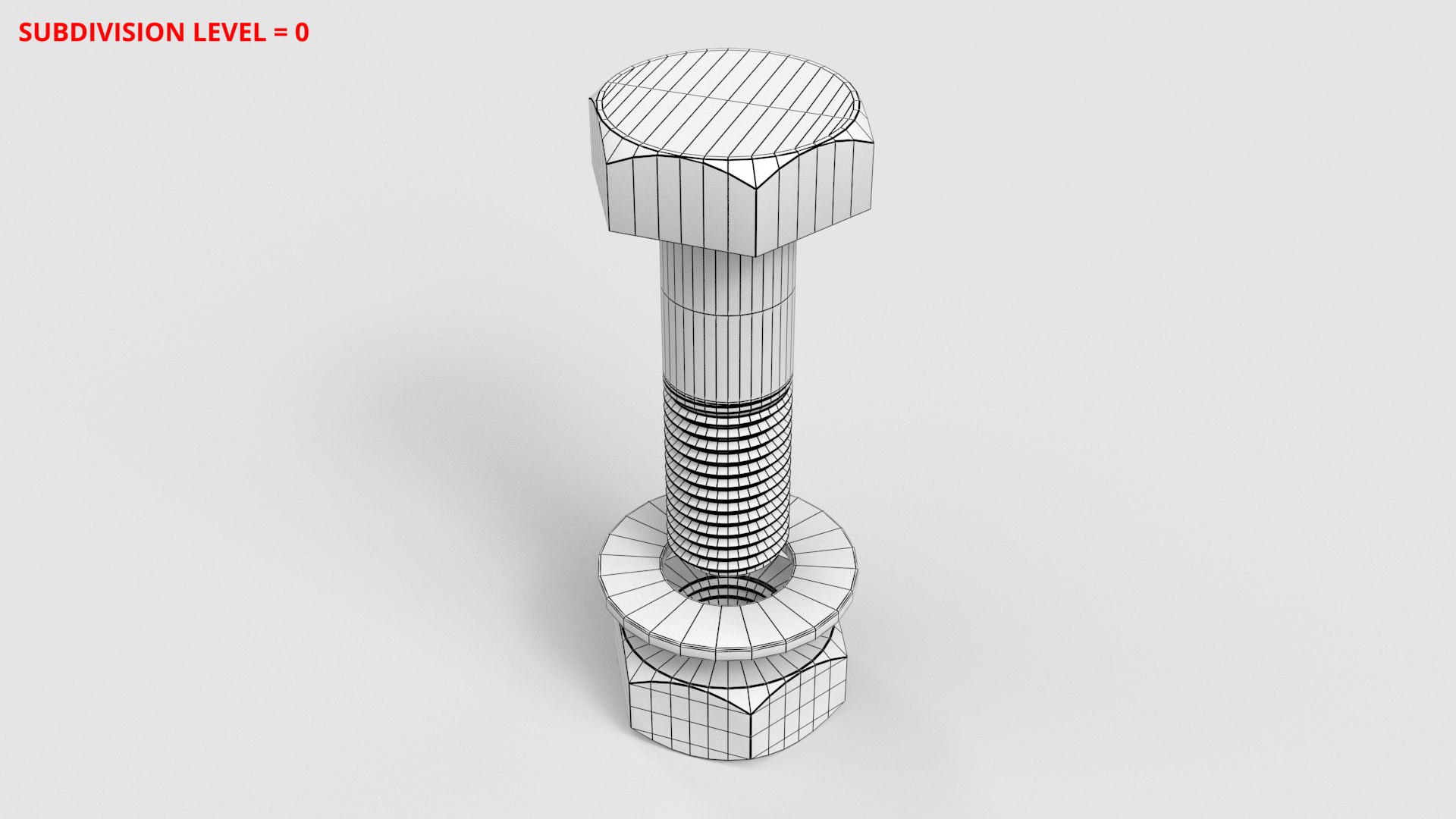 Steel Hex Bolt Nut Washer - Set 3D model - TurboSquid 2115498