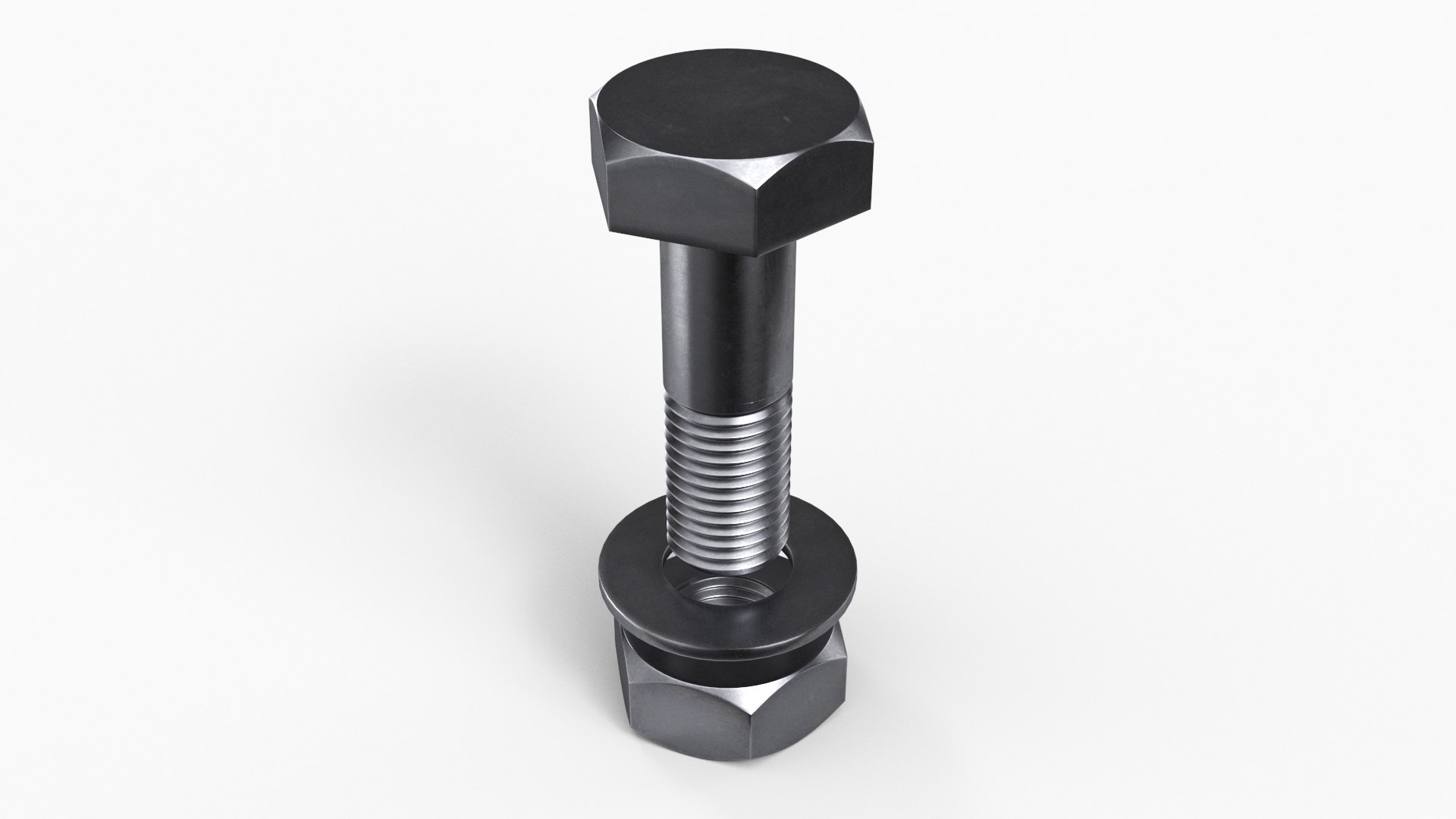 Steel Hex Bolt Nut Washer - Set 3D model - TurboSquid 2115498