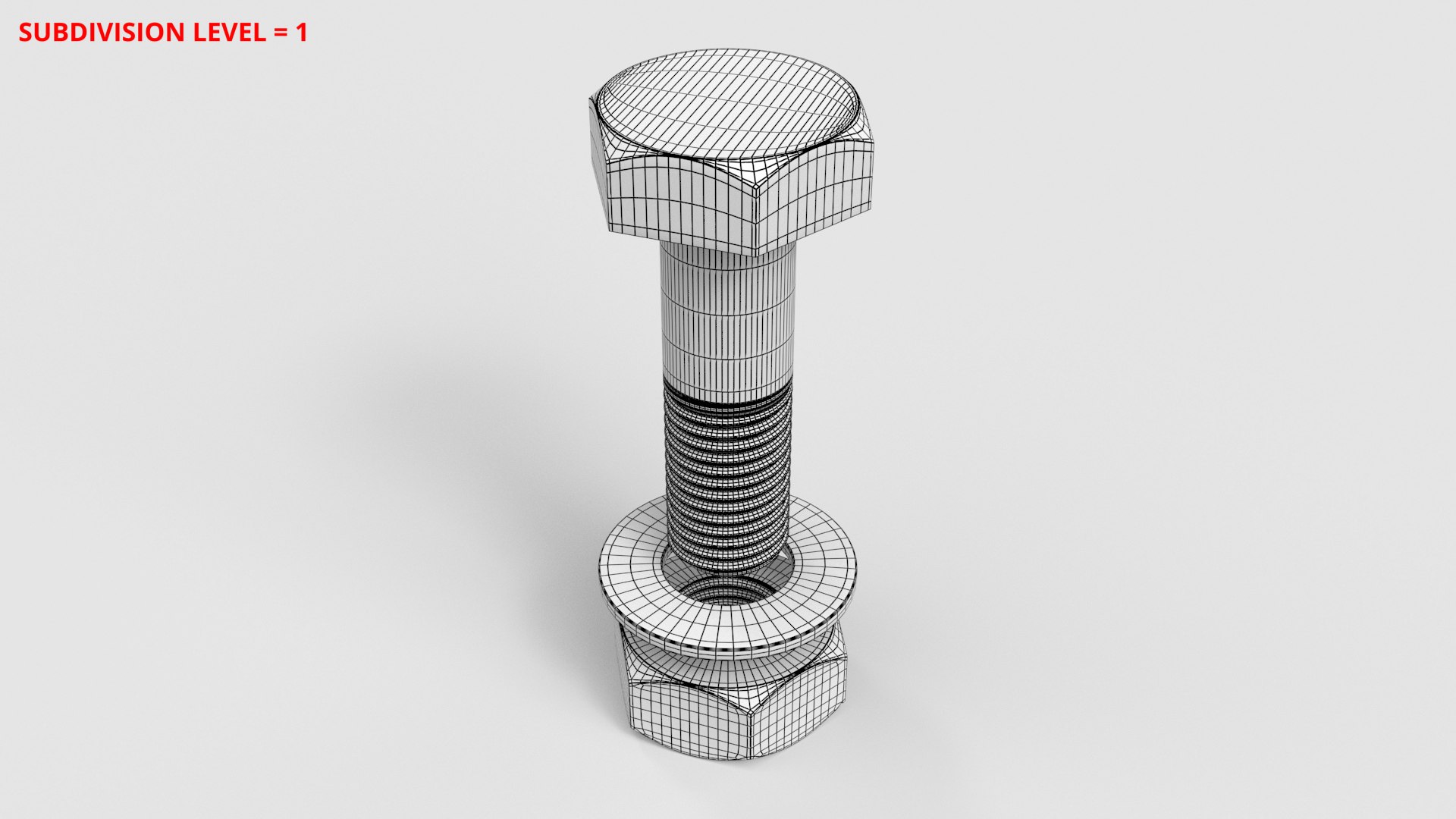 Steel Hex Bolt Nut Washer - Set 3D model - TurboSquid 2115498