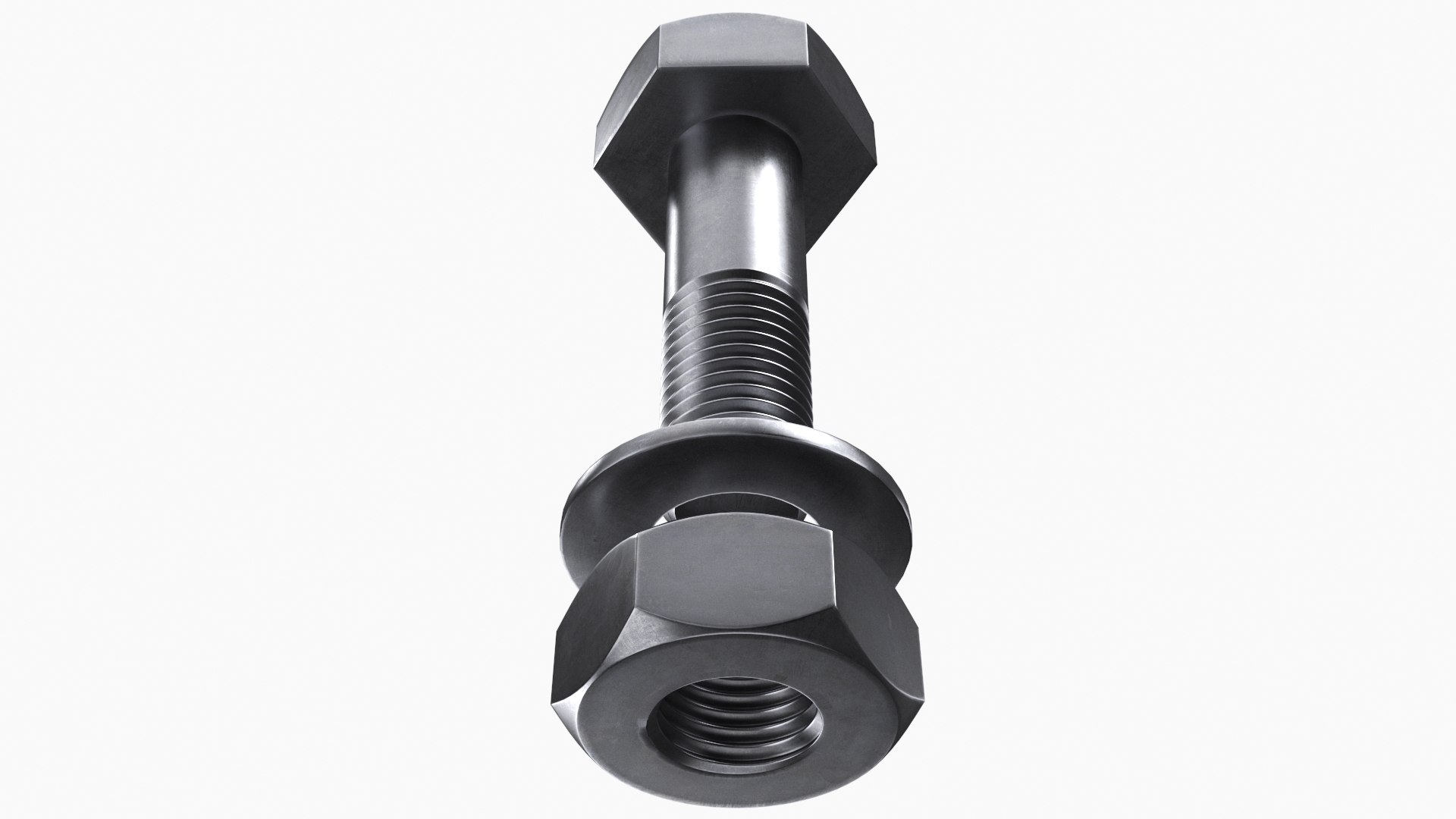 Steel Hex Bolt Nut Washer - Set 3D model - TurboSquid 2115498