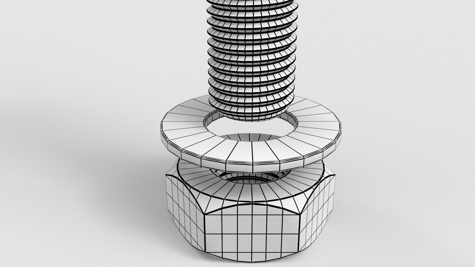 Steel Hex Bolt Nut Washer - Set 3D model - TurboSquid 2115498