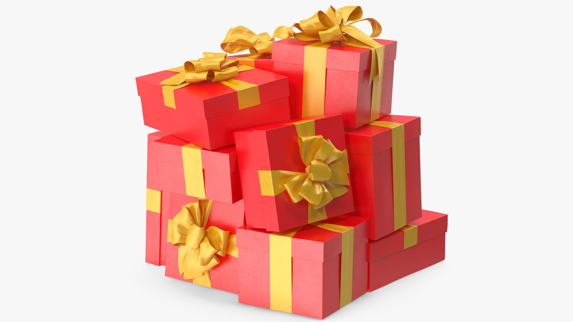 3D Present Gift Boxes Red - TurboSquid 2207032