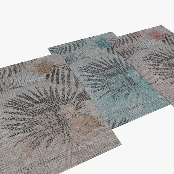 Tropical Fiery Carpets Textures and material close up 3D model 3D ...