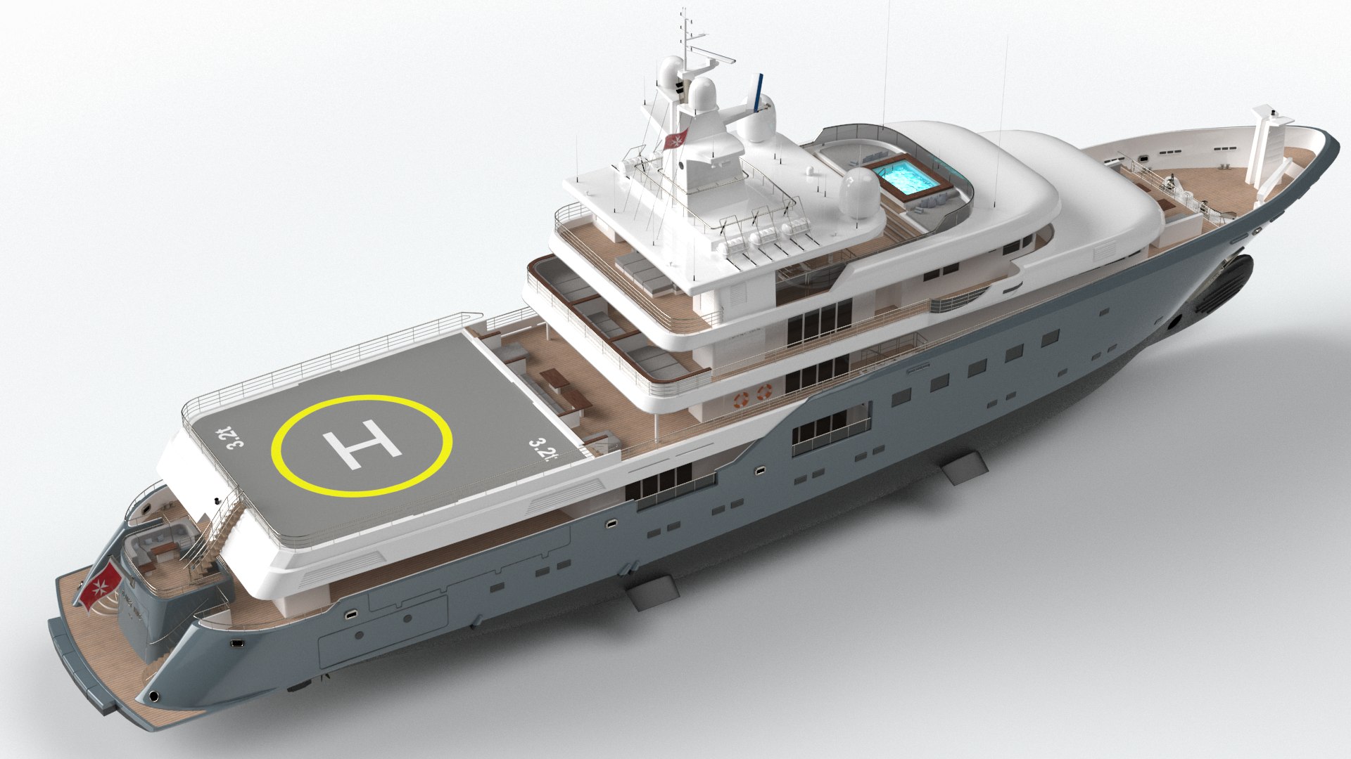 3D Planet Nine Superyacht Dynamic Simulation Model - TurboSquid 2101200