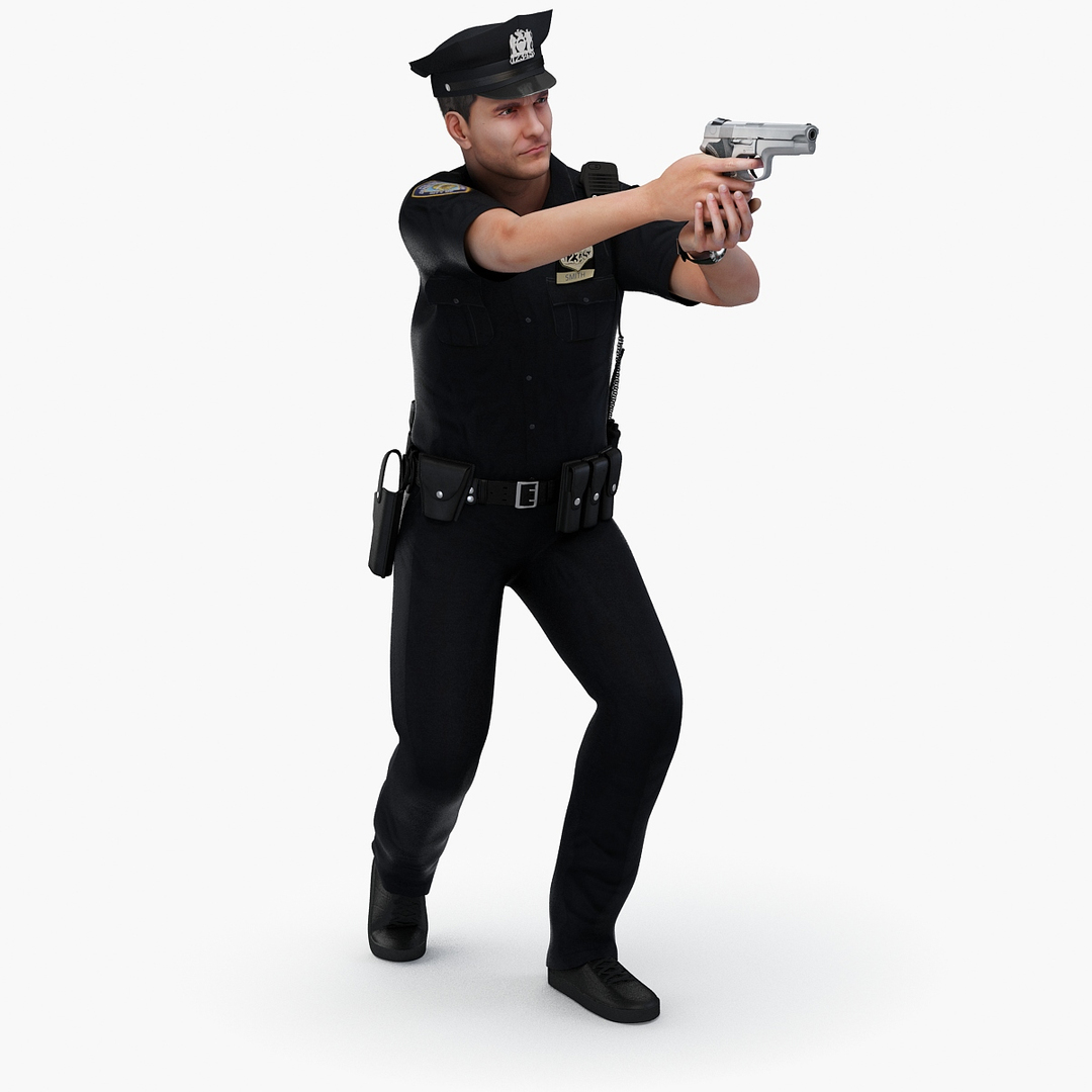 Police Officer Character Rigging 3d Model