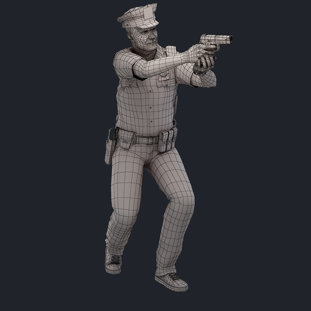 Police Officer Character Rigging 3d Model