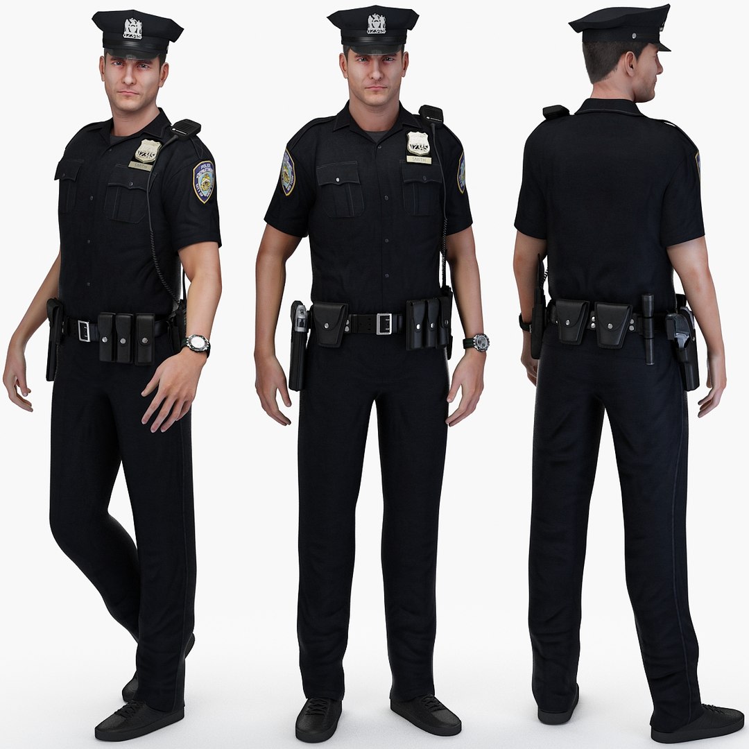 Police Officer Character Rigging 3d Model