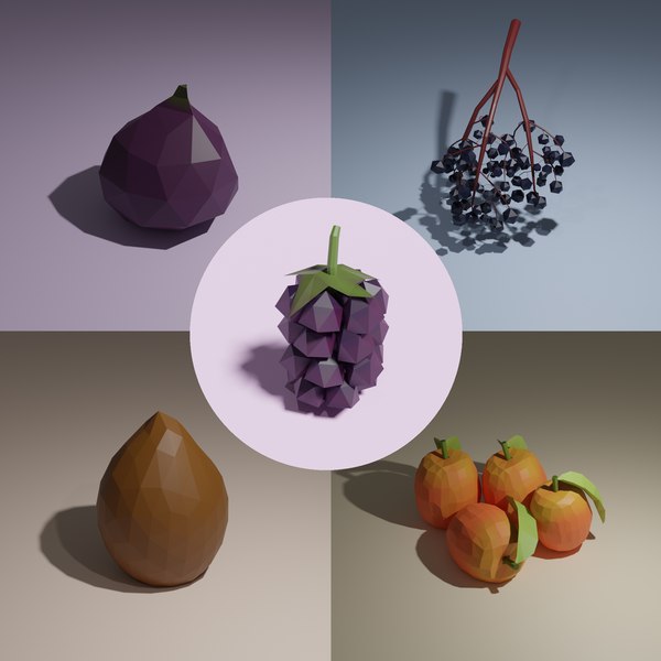 modelo 3d Paquete de frutas low poly-3 - TurboSquid 1564171