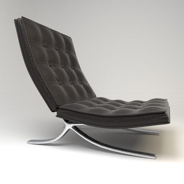 3d model leather lounge chair