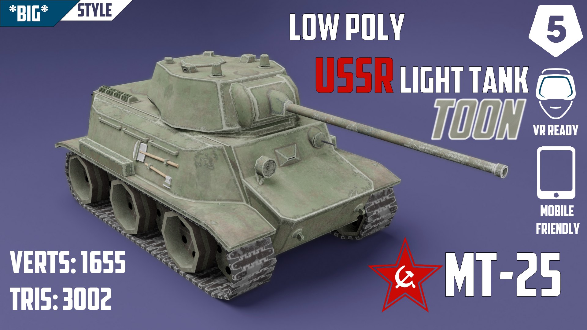 Mt-25 tank ussr toon 3D - TurboSquid 1206267
