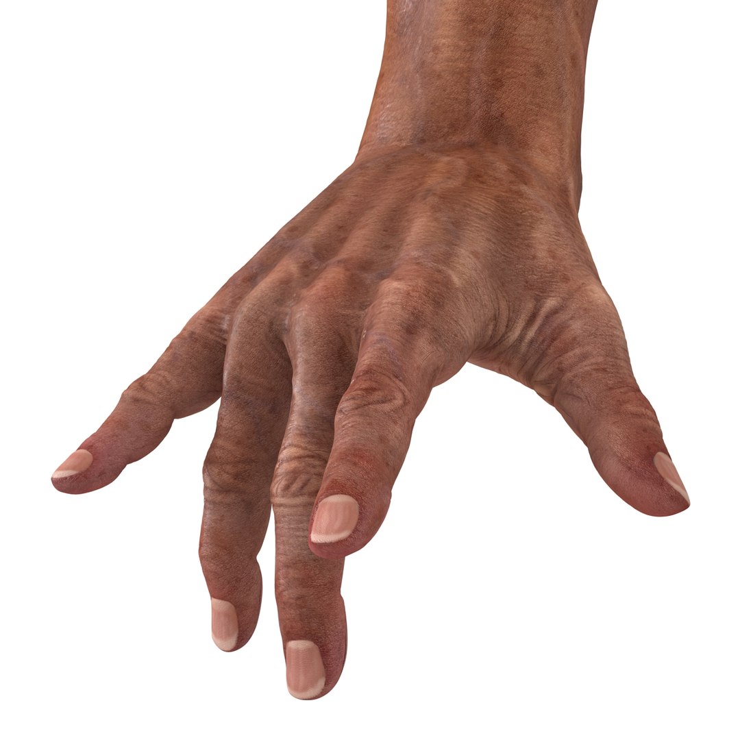 old man hands rigged 3d ma