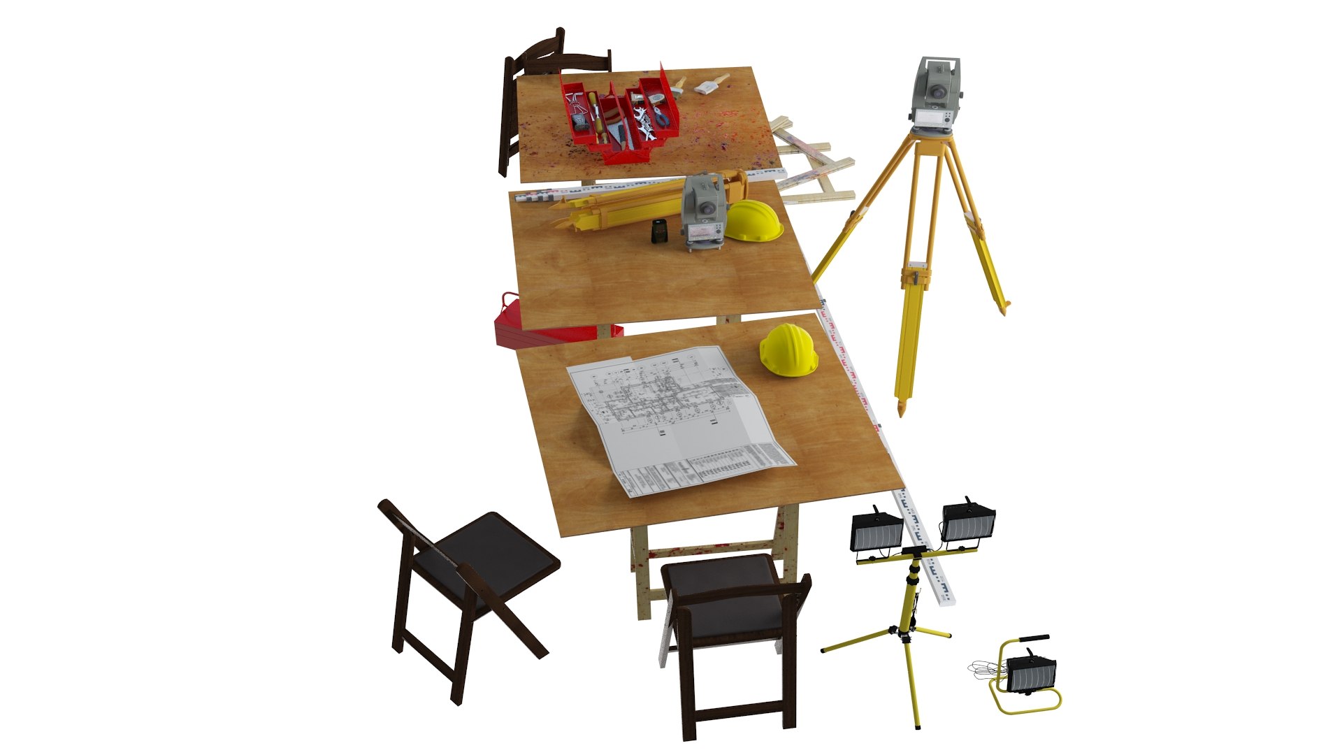 Building Site Table Tools 3D - TurboSquid 1551446