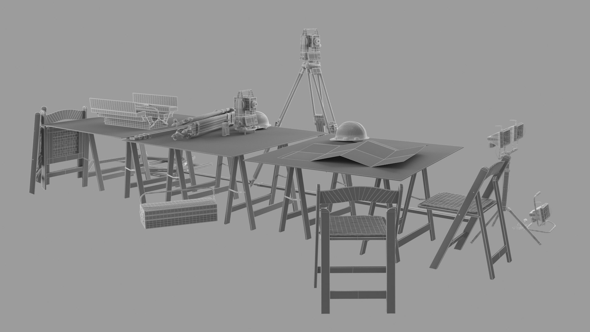 Building Site Table Tools 3D - TurboSquid 1551446