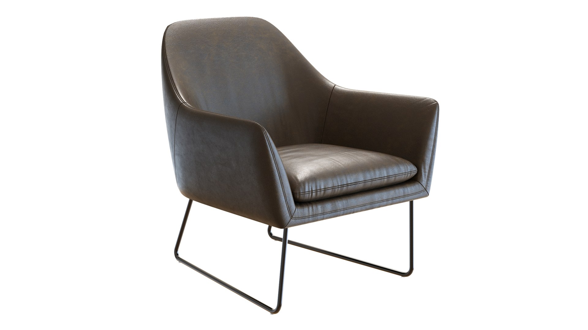 3D Crate And Barrel Clancy Leather Chair - TurboSquid 1990863