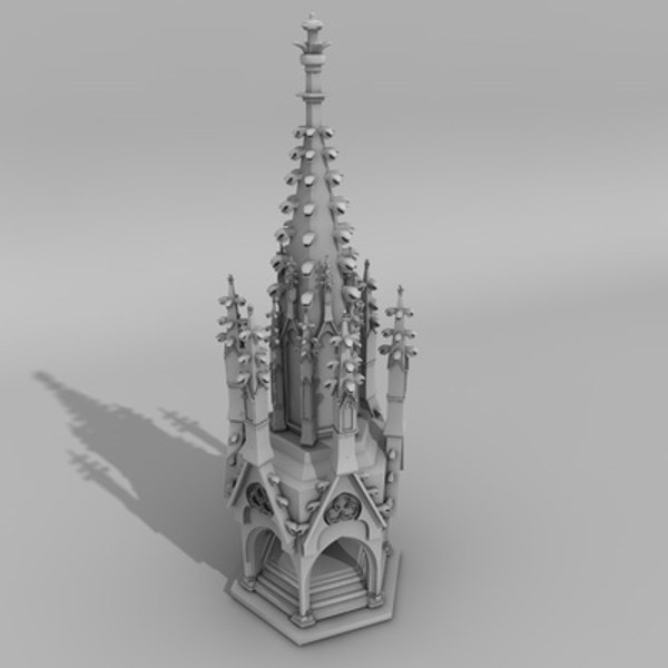 gothic ornate tower 3d model
