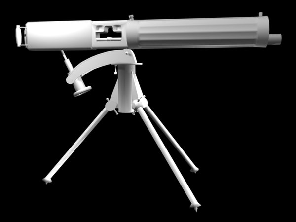 3d model vickers machine gun