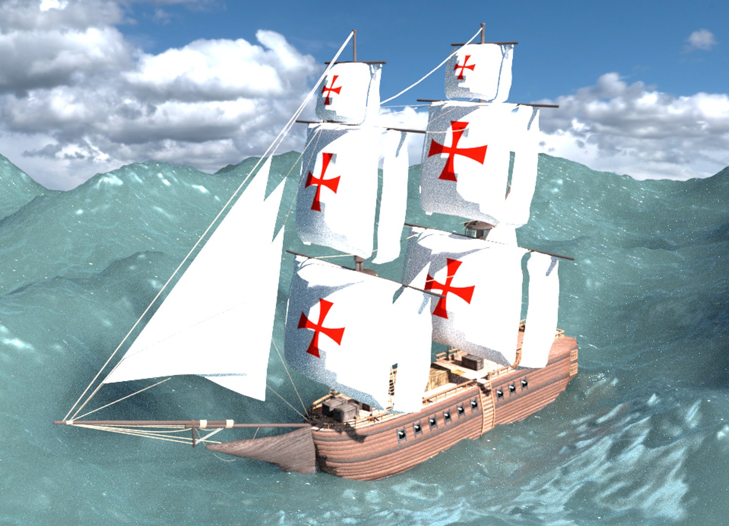 3d Templar Ship