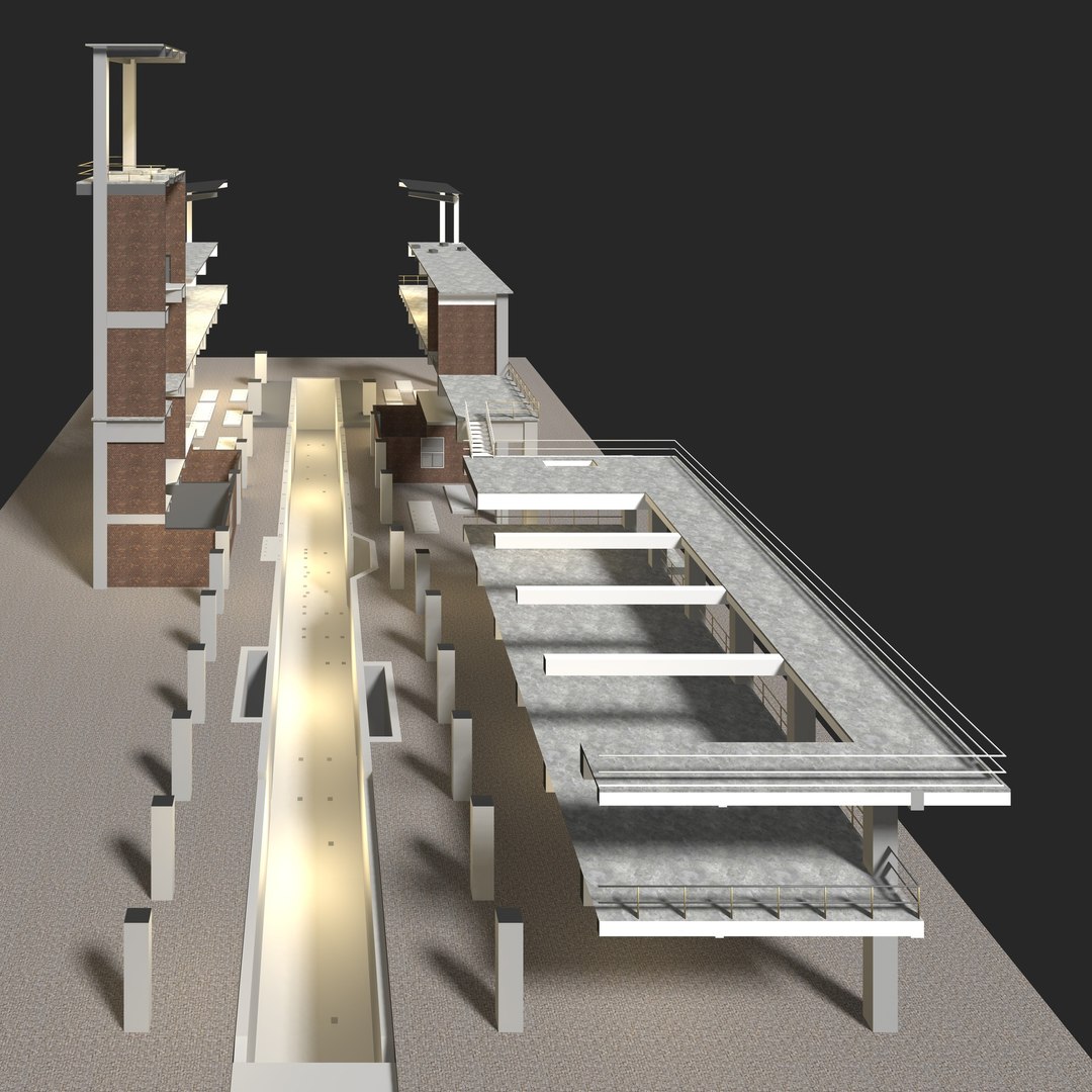 Industrial Building In Section Cut Model - TurboSquid 2389555