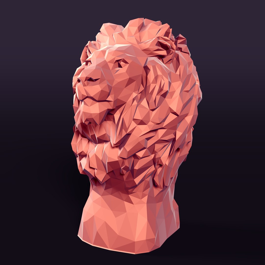 3D Low Poly Lion Figurine - TurboSquid 2016715