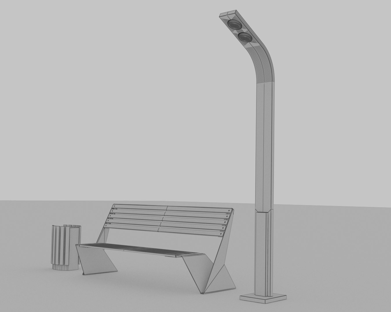 3D street bench model - TurboSquid 1415098