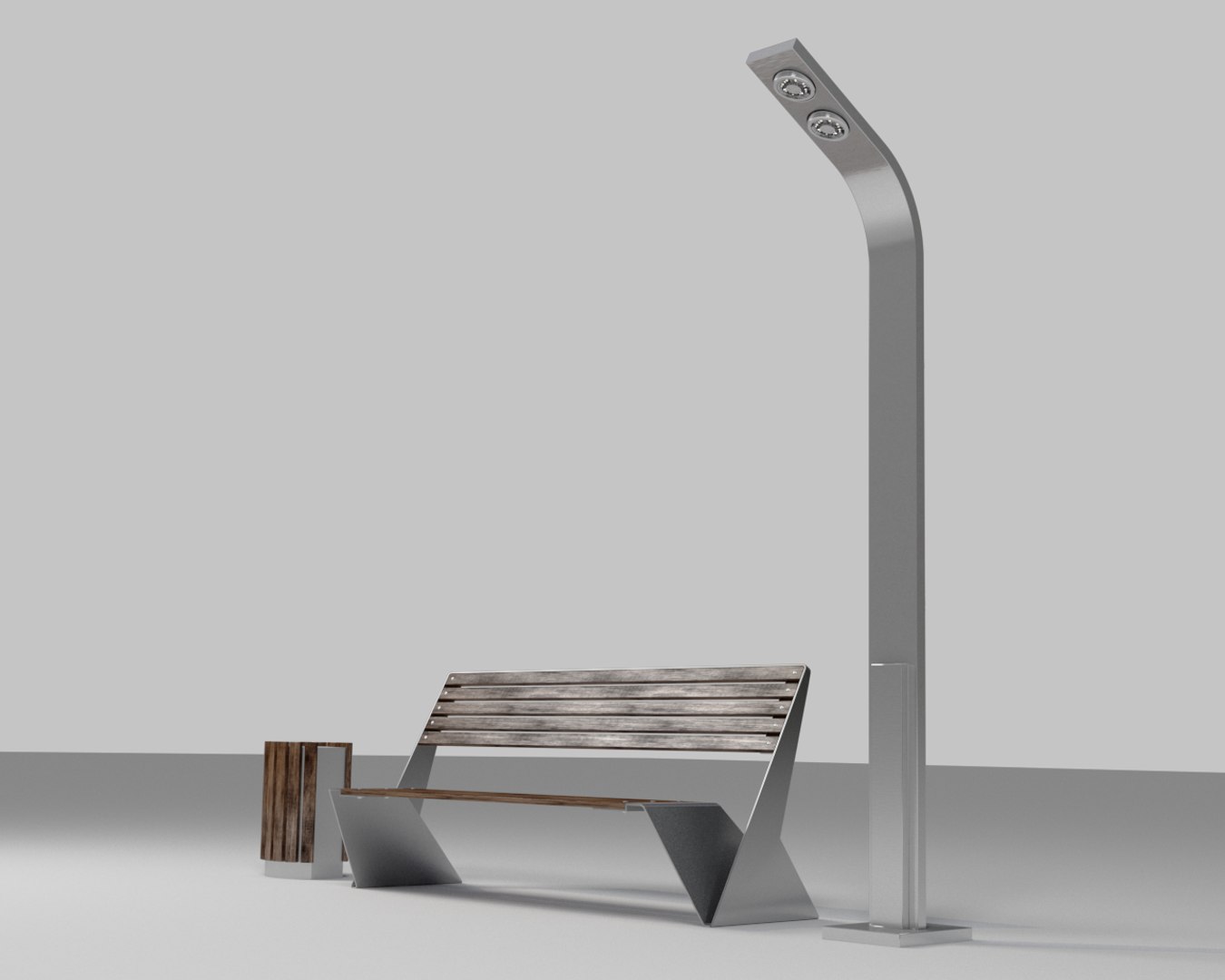3D street bench model - TurboSquid 1415098