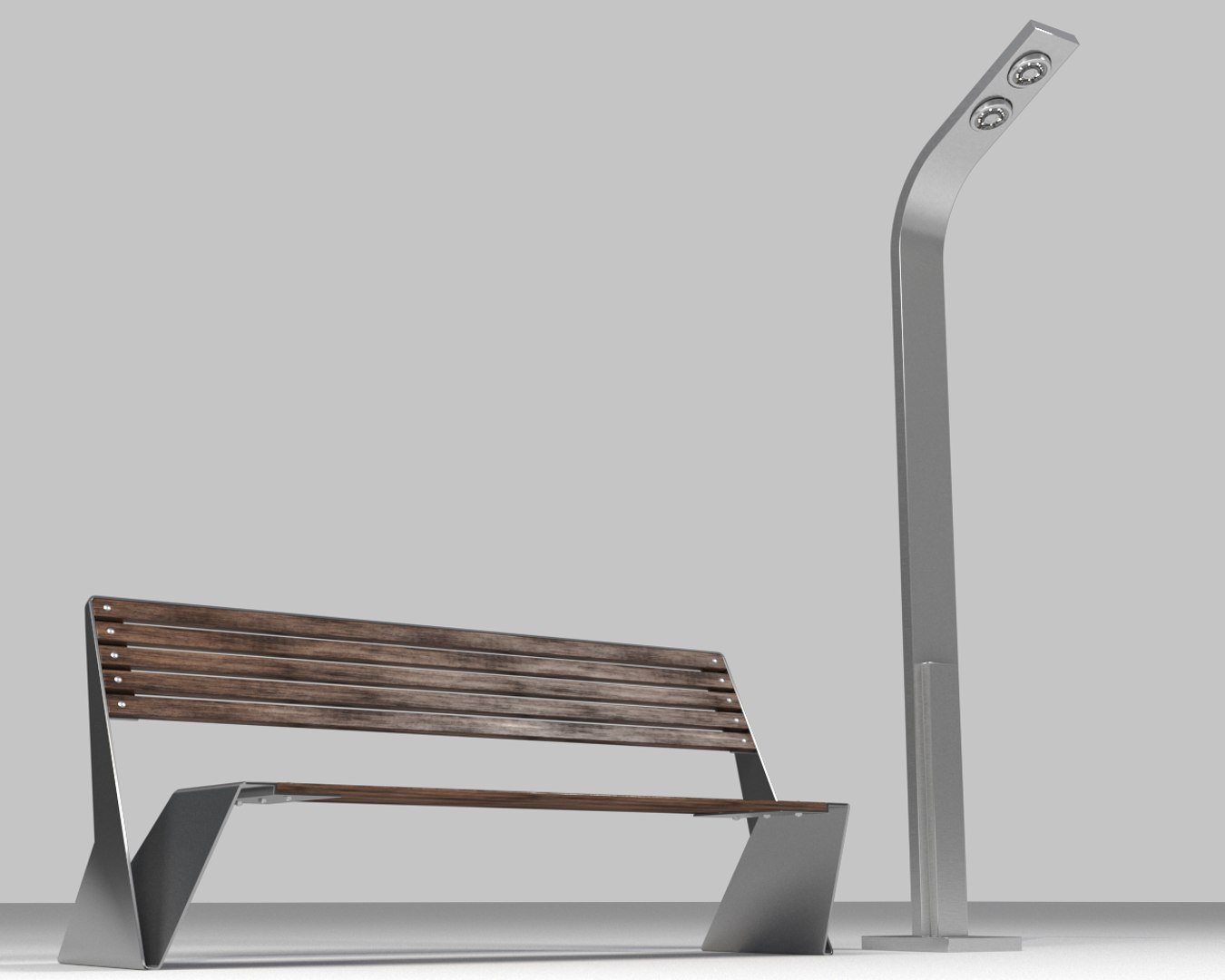 3D street bench model - TurboSquid 1415098