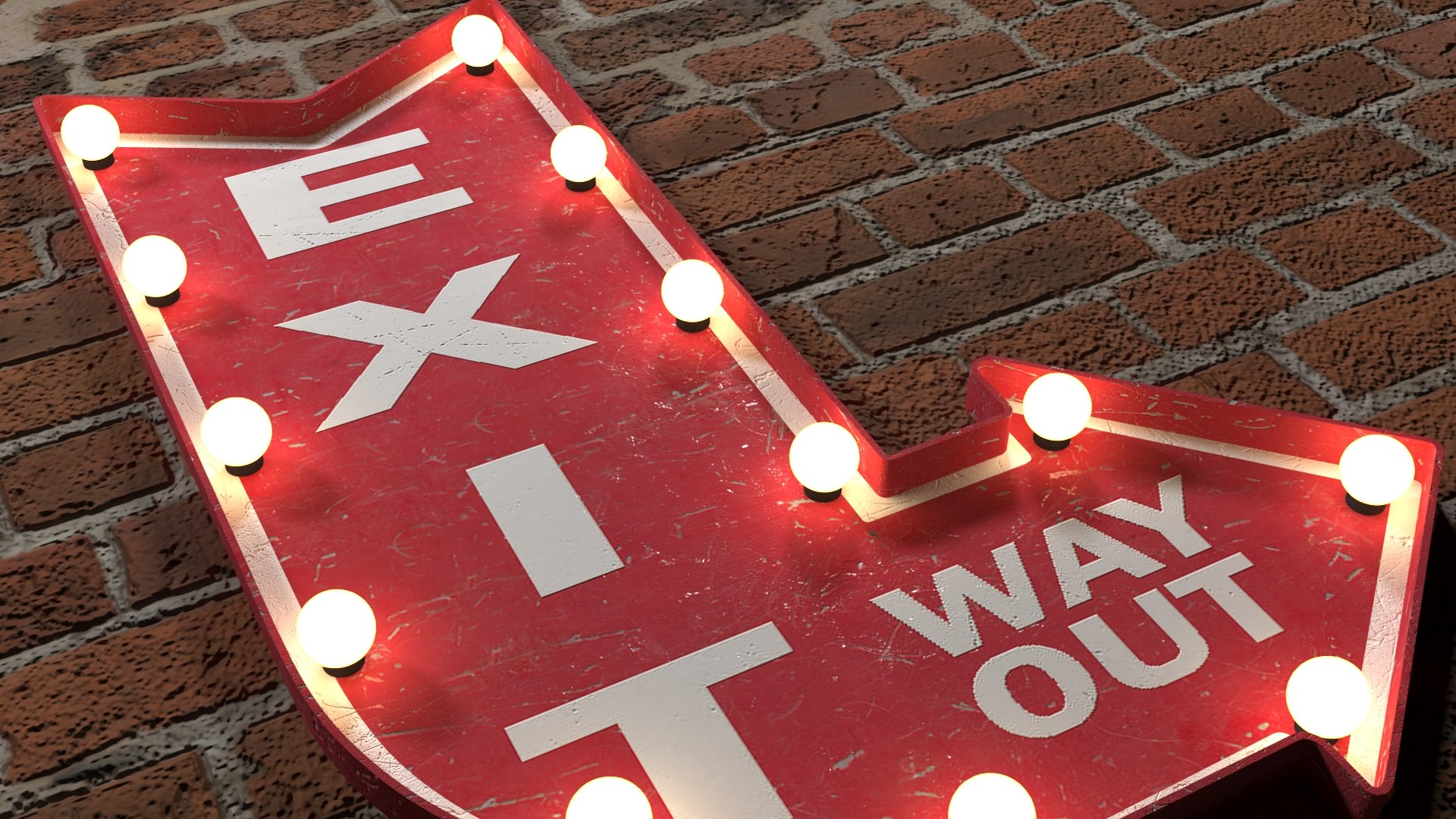 3D Model Vintage Lighted Exit Sign - TurboSquid 1781596