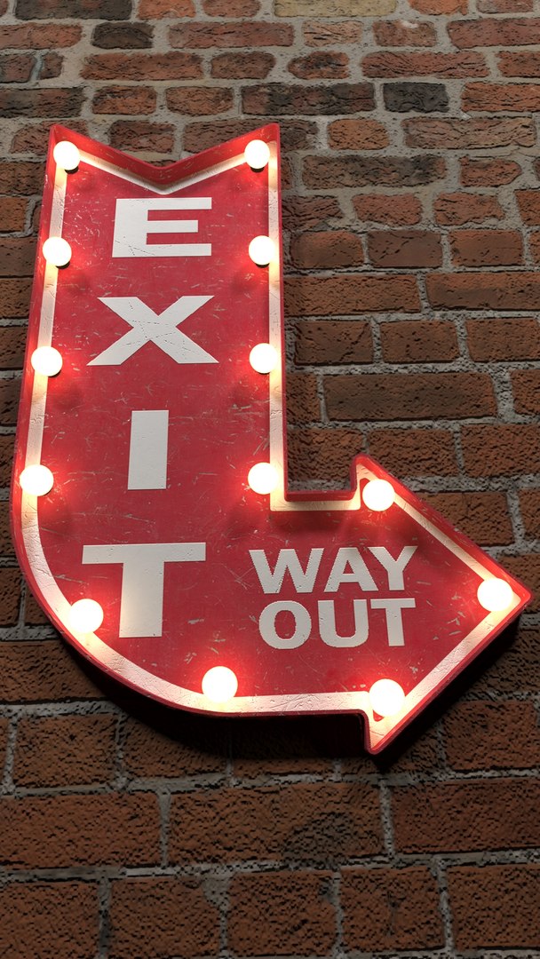 3D Model Vintage Lighted Exit Sign - TurboSquid 1781596