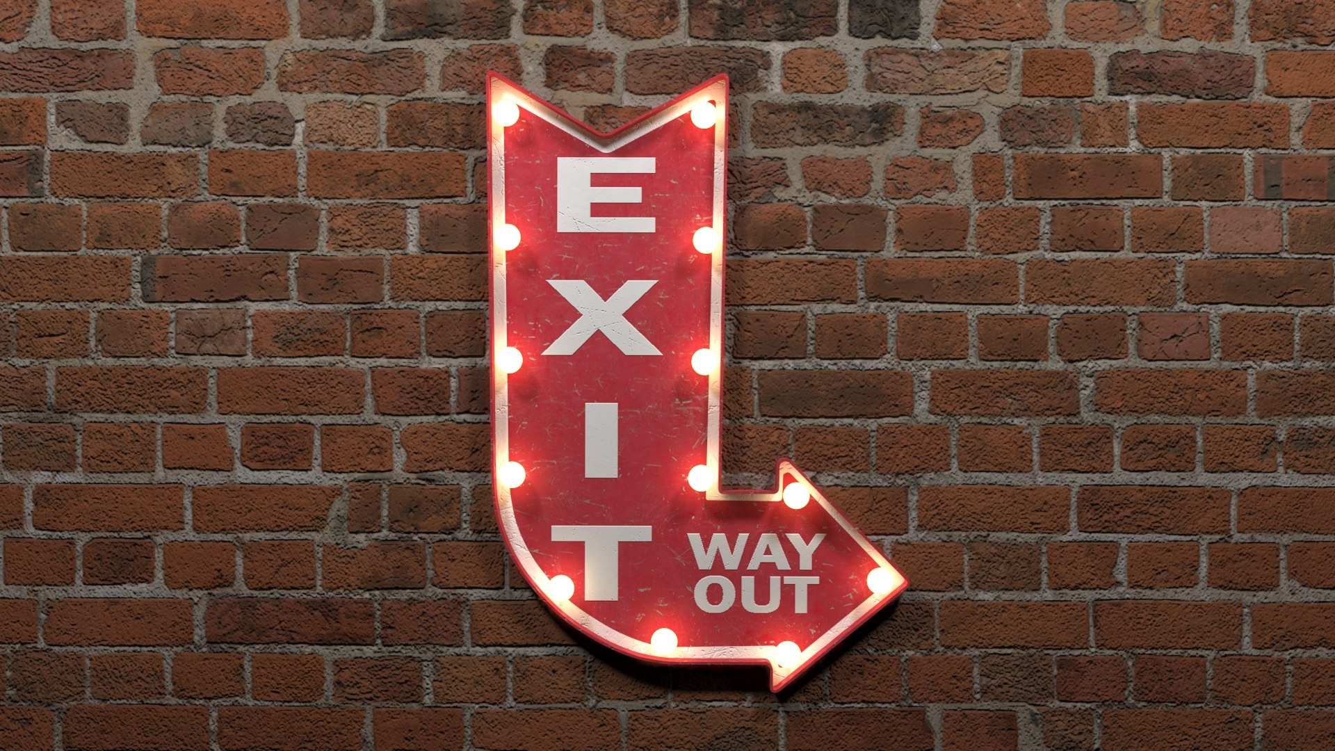 3D Model Vintage Lighted Exit Sign - TurboSquid 1781596