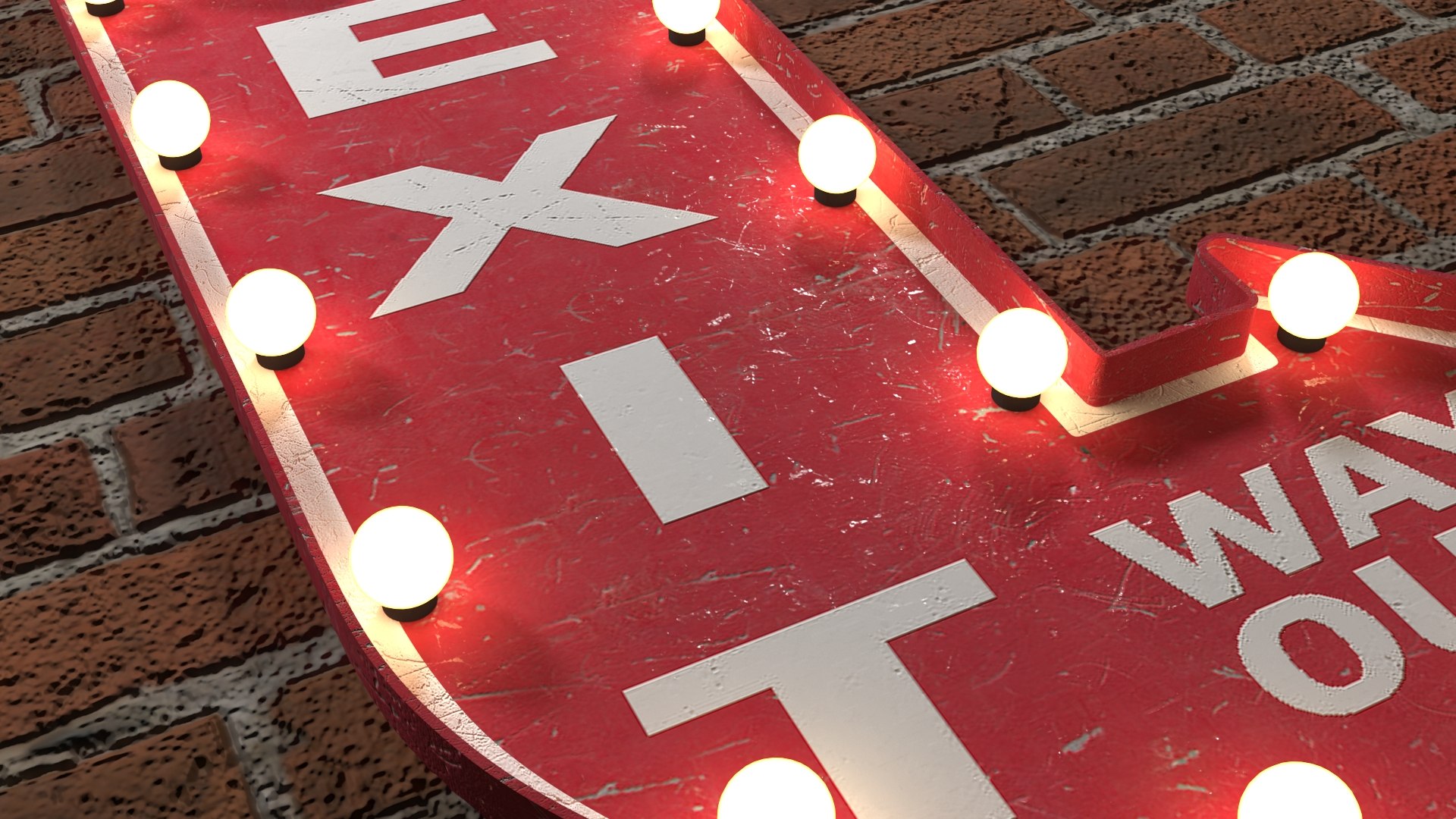 3D Model Vintage Lighted Exit Sign - TurboSquid 1781596