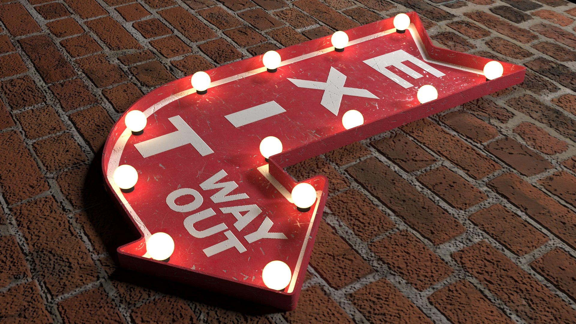 3D Model Vintage Lighted Exit Sign - TurboSquid 1781596