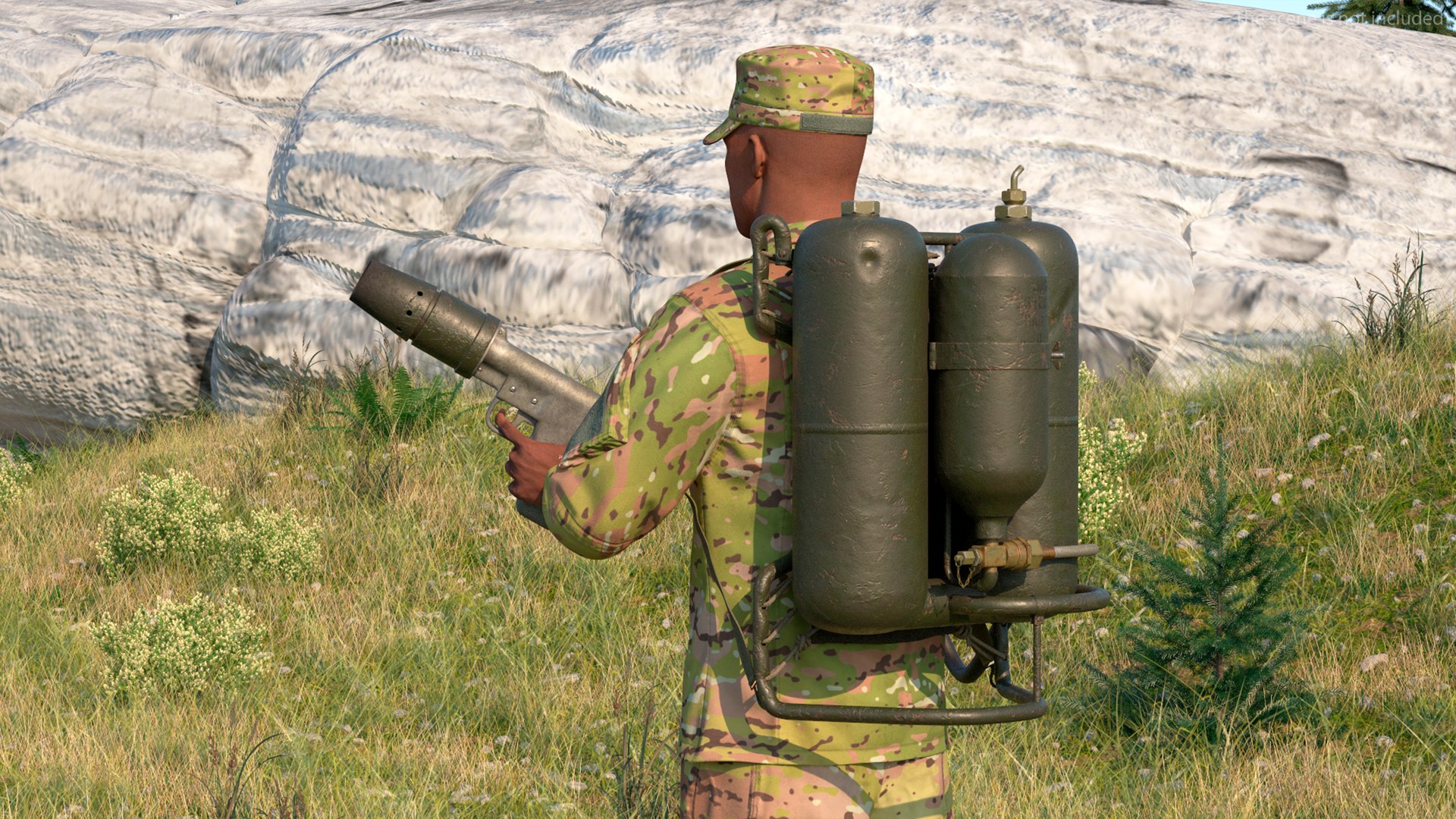 Soldier With M2 Flamethrower Backpack 3D Model - TurboSquid 2185879