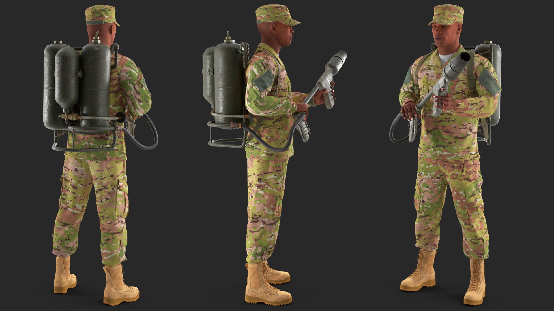 Soldier With M2 Flamethrower Backpack 3D Model - TurboSquid 2185879