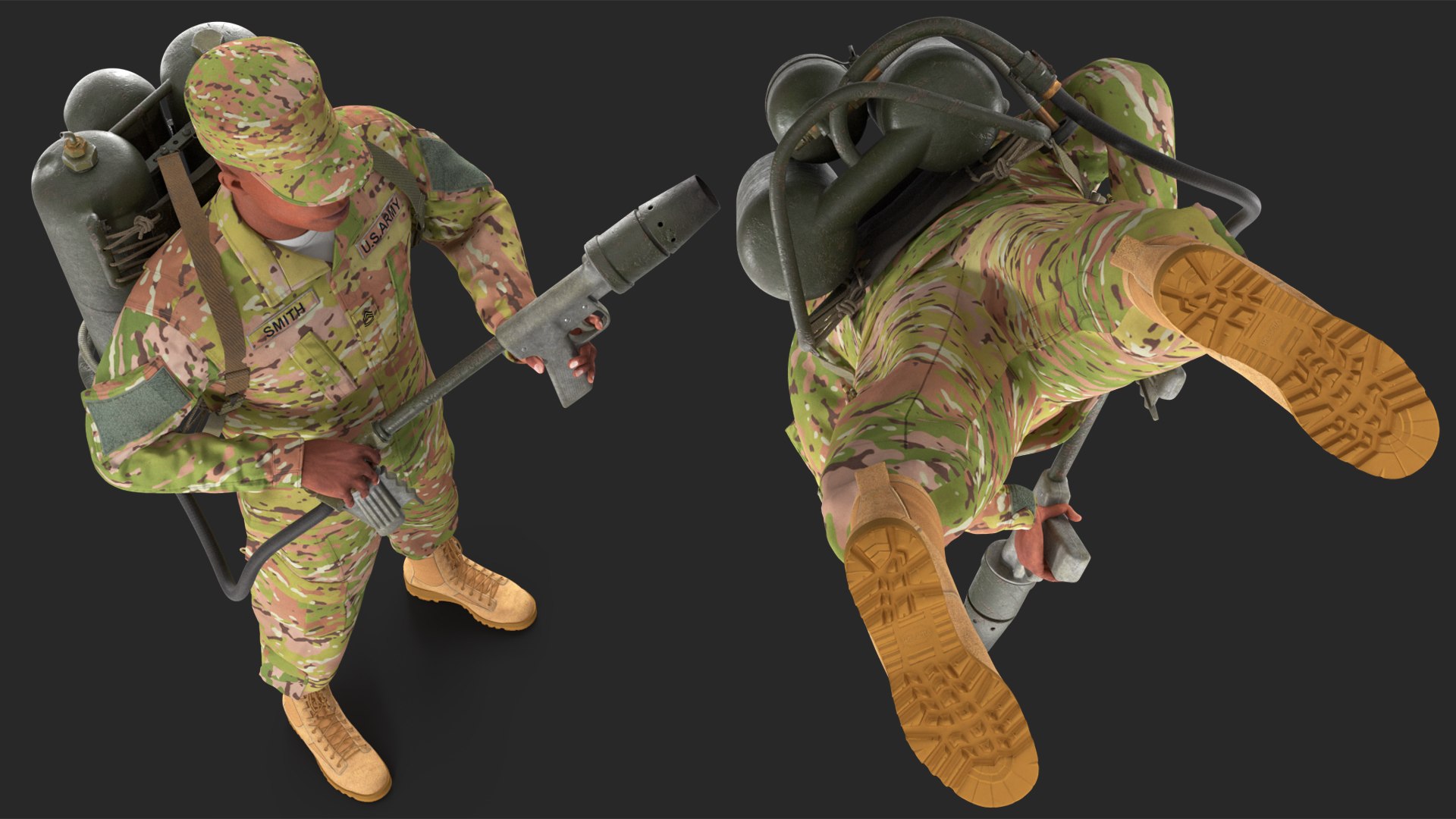 Soldier With M2 Flamethrower Backpack 3D Model - TurboSquid 2185879