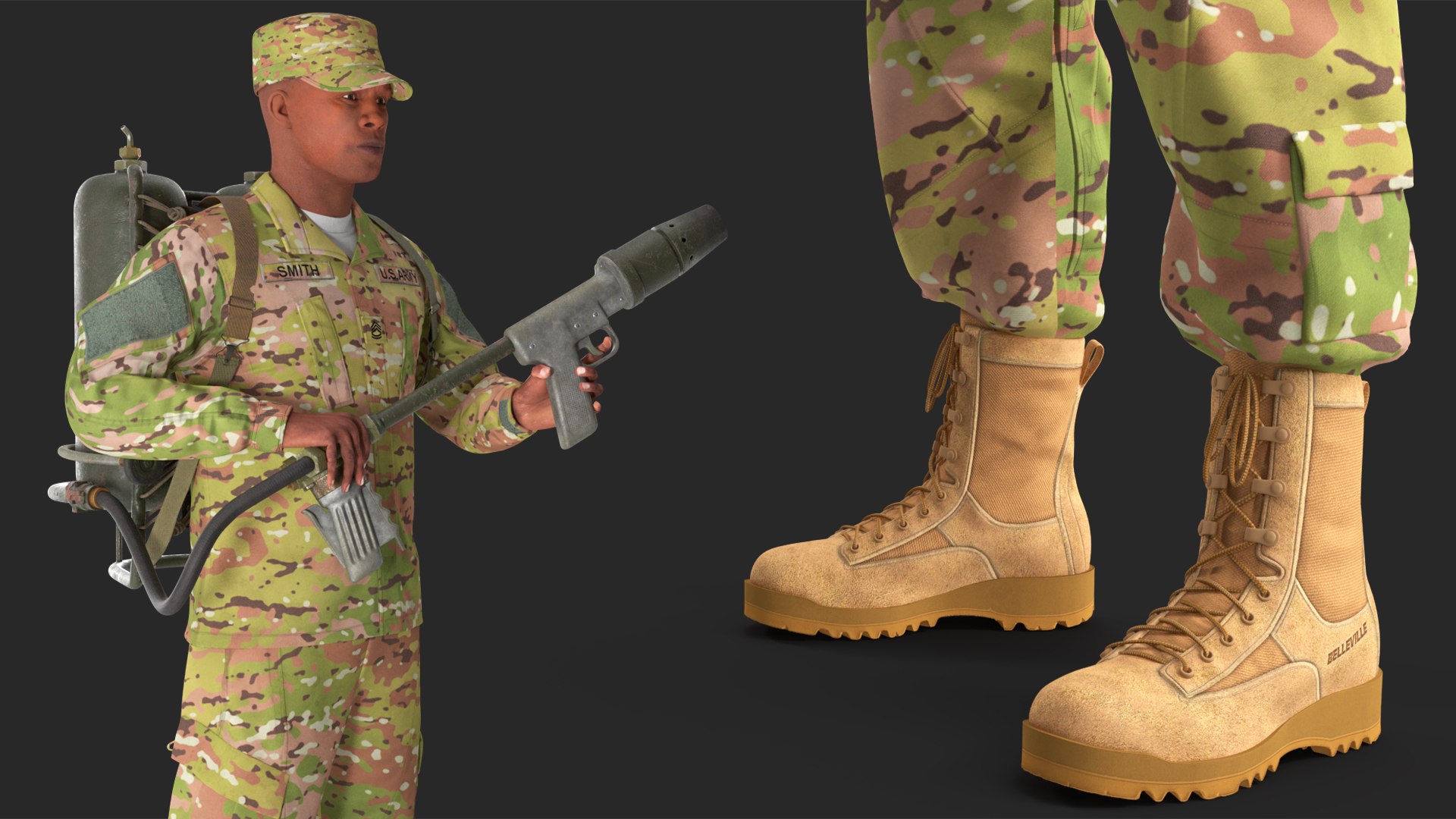 Soldier With M2 Flamethrower Backpack 3D Model - TurboSquid 2185879