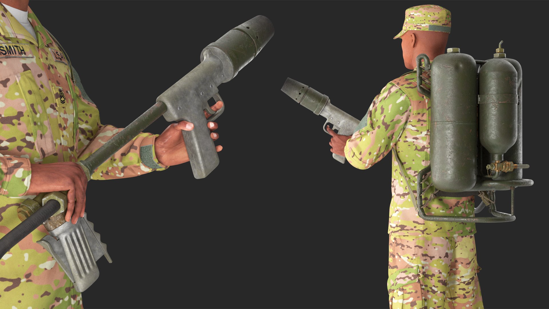 Soldier With M2 Flamethrower Backpack 3D Model - TurboSquid 2185879