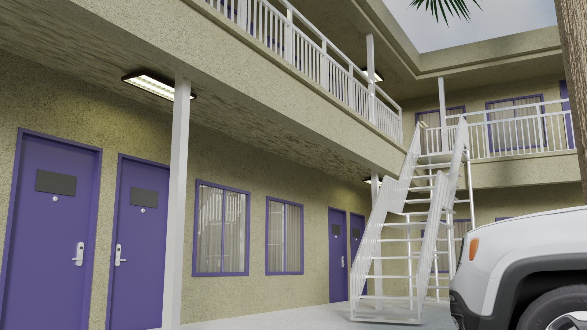 3D model motel architecture building - TurboSquid 1619768