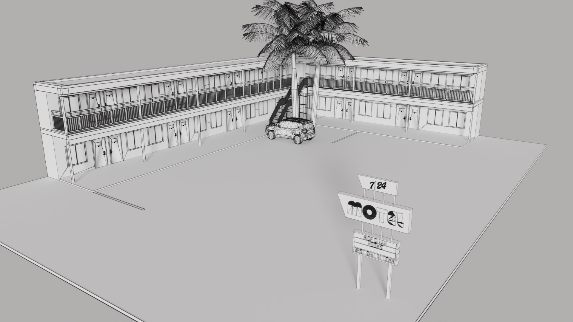 3D model motel architecture building - TurboSquid 1619768
