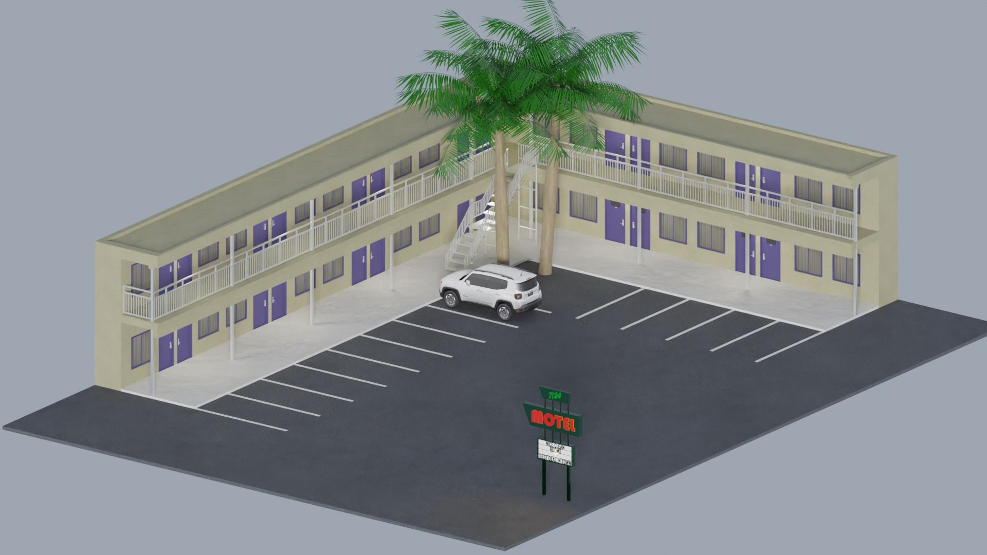 3D model motel architecture building - TurboSquid 1619768