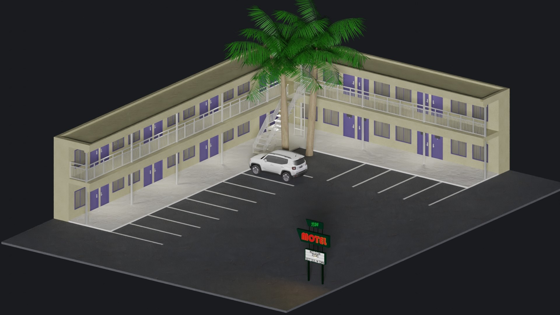 3D model motel architecture building - TurboSquid 1619768