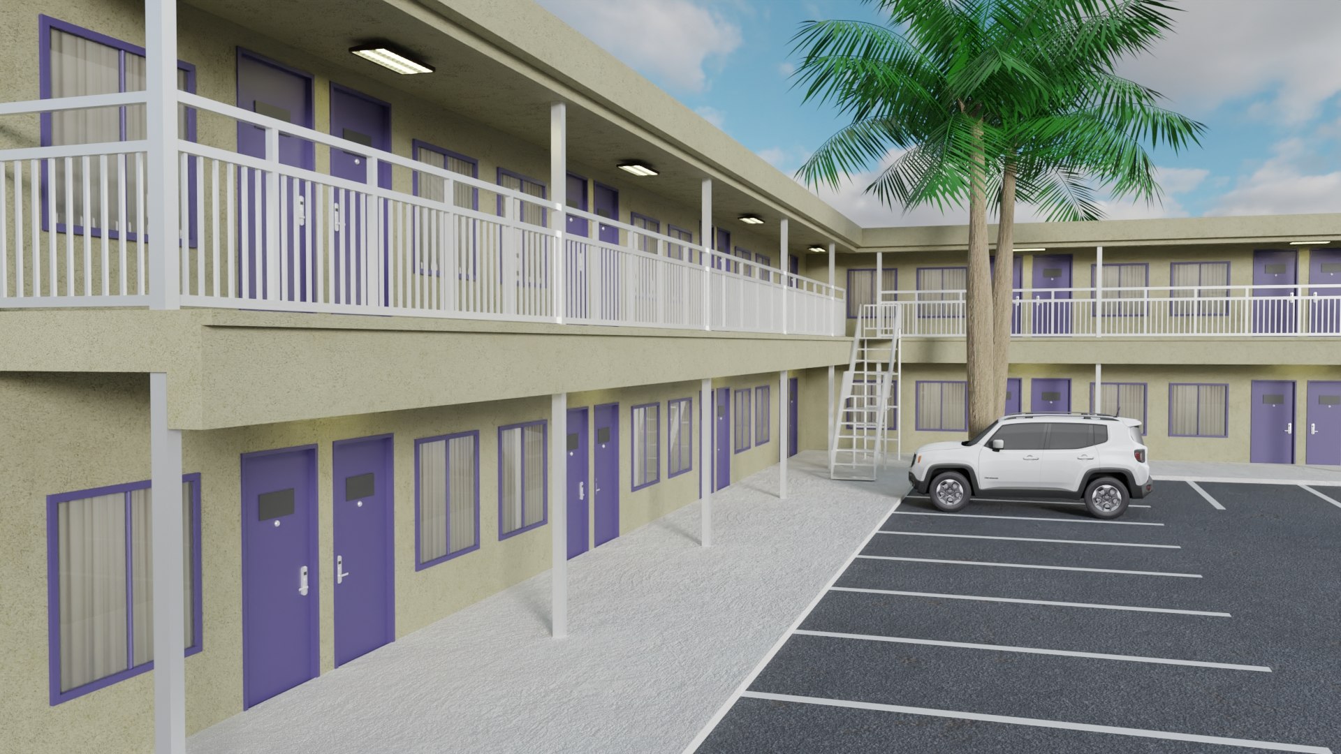 3D model motel architecture building - TurboSquid 1619768