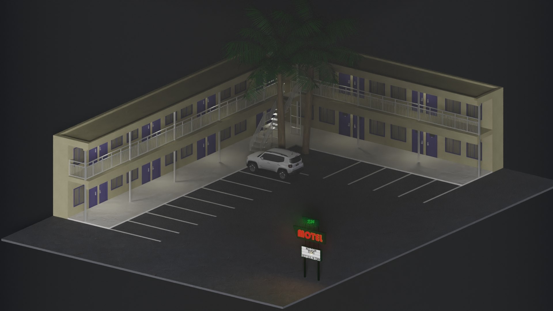 3D model motel architecture building - TurboSquid 1619768