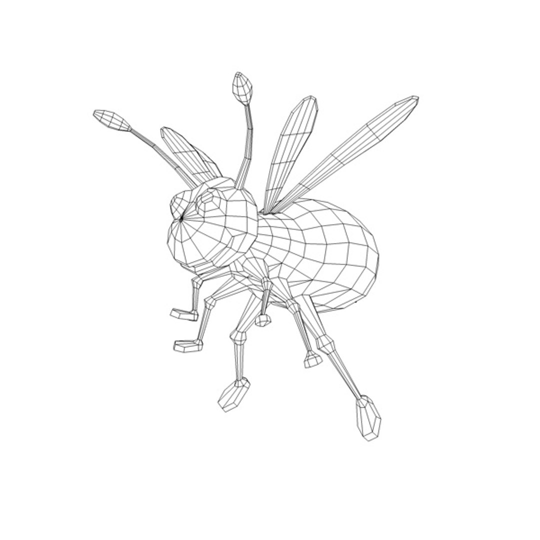 3d Bee Rigged Model