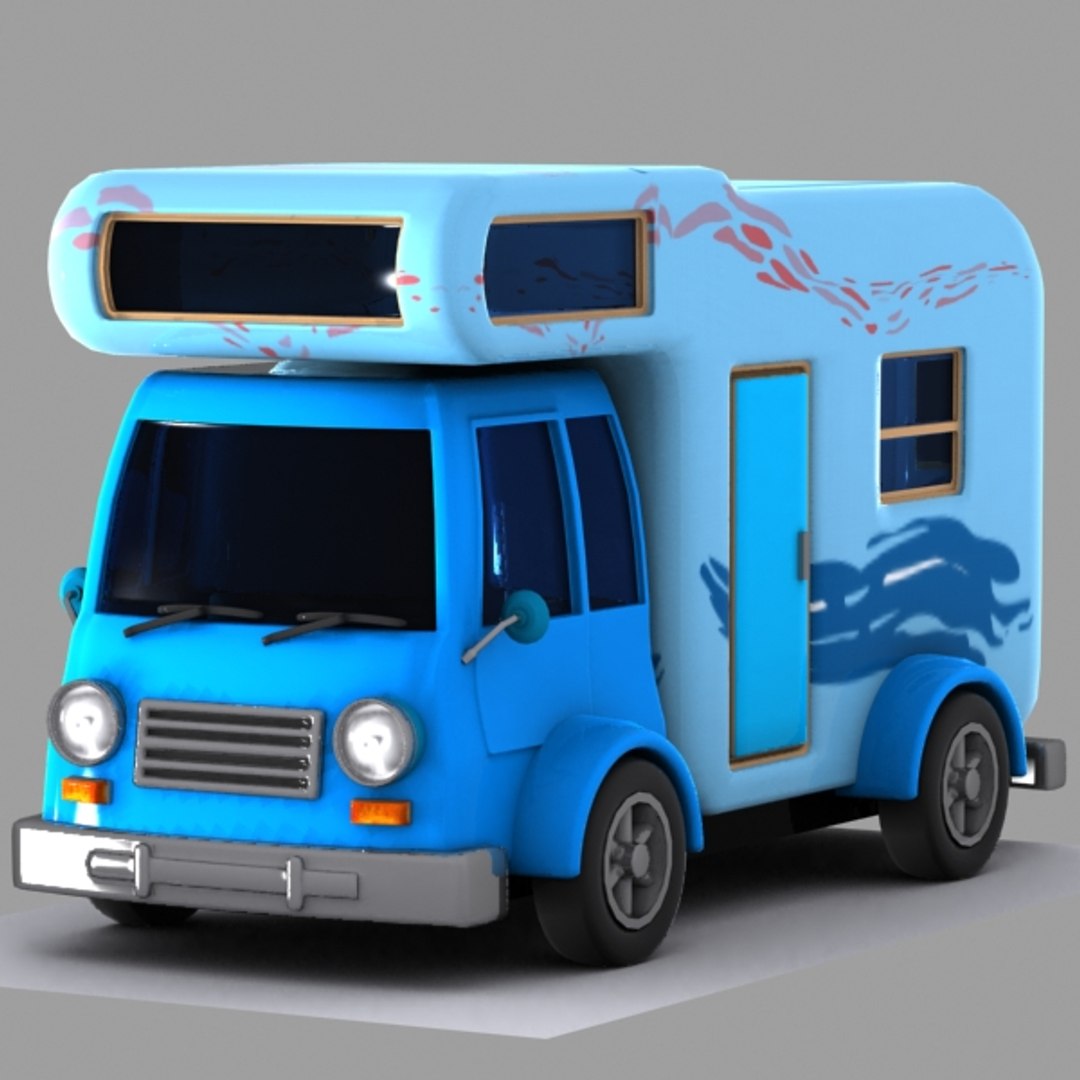 3ds Max Cartoon Caravan Cart