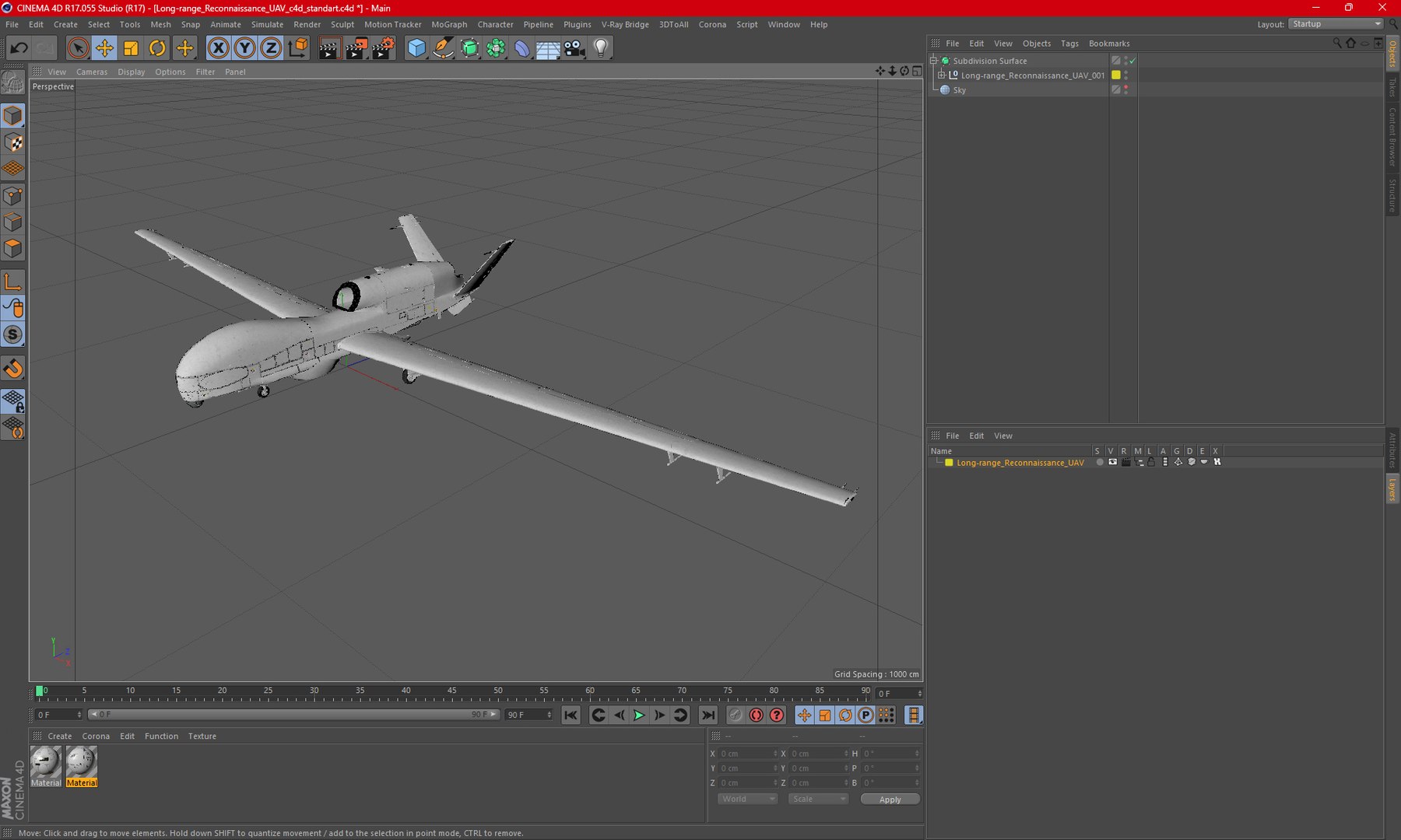 3D Model Long-range Reconnaissance UAV - TurboSquid 2281807