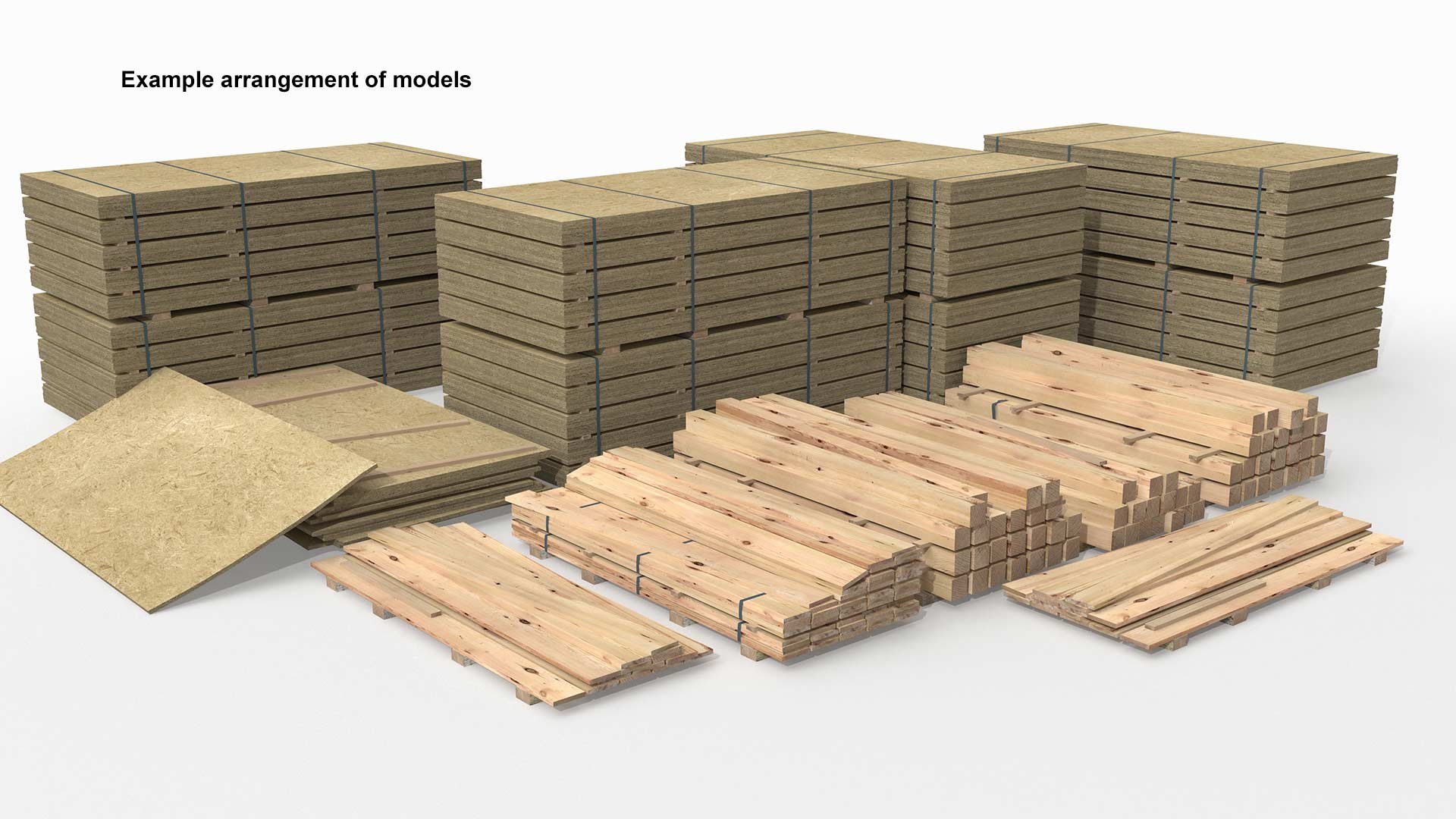 3D Stack Of Wooden Beams And Chipboards PBR 5 - TurboSquid 2187428