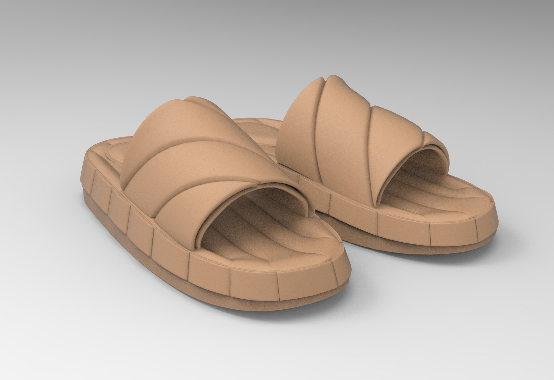 Puffy Flatform Slide Sandals 3D model - TurboSquid 1967796