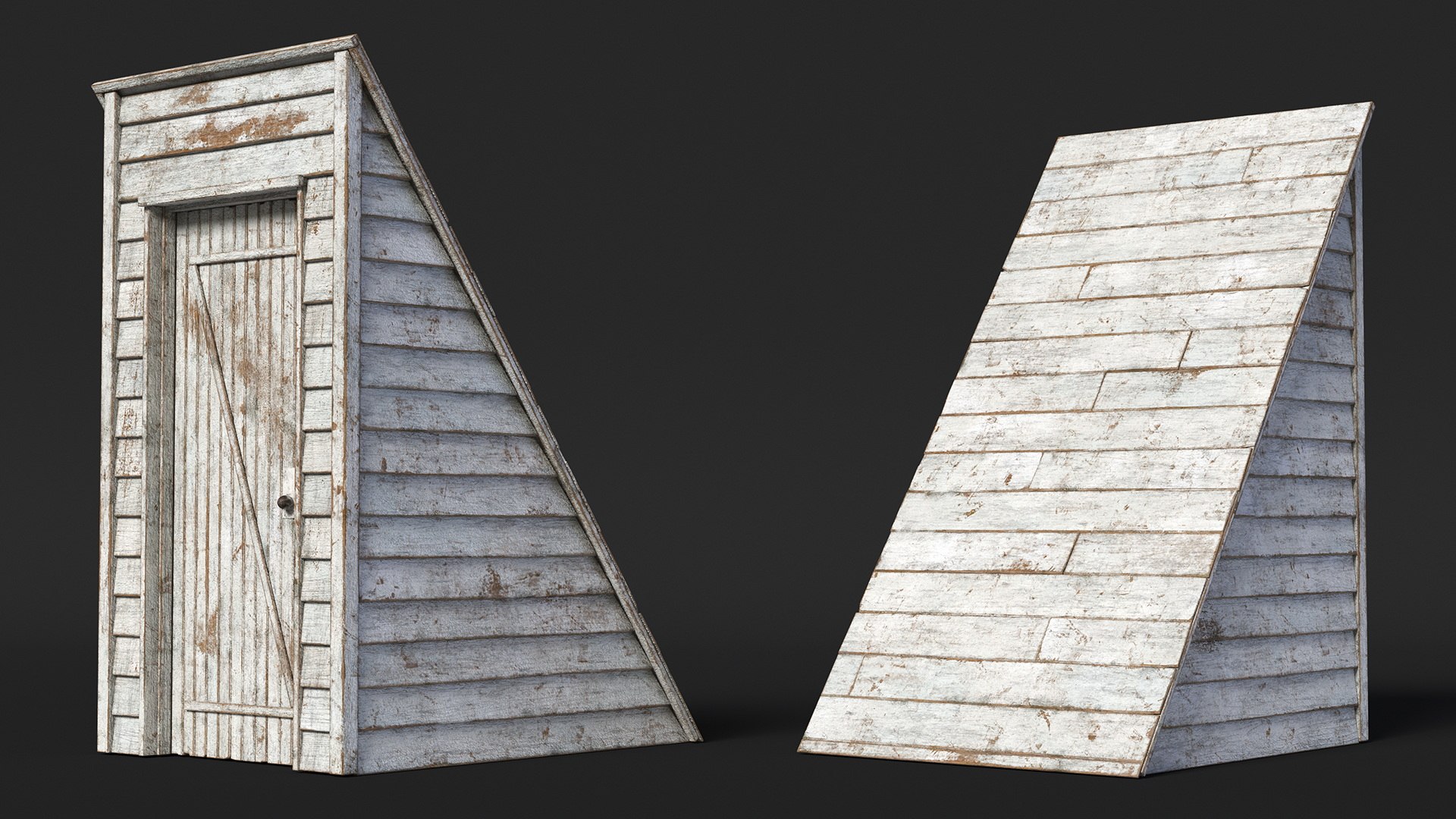 3D Rustic Wooden Rooftop Entrance White - TurboSquid 2207088